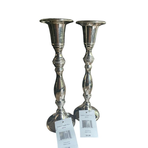 Yankee Candle | Accents | Yankee Candle Silver Colored Candlesticks 9 ...